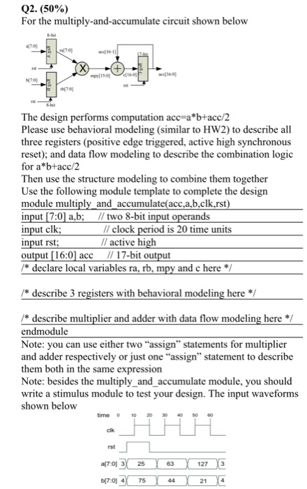 Q1. (50%) Use the dataflow coding style to describe a | Chegg.com