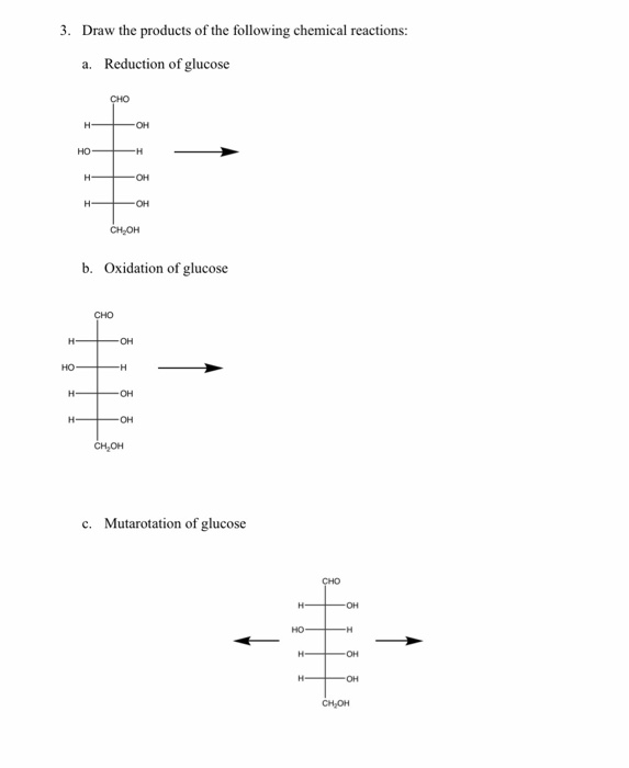 Solved Draw the different reactions for glucose:1. reduction | Chegg.com