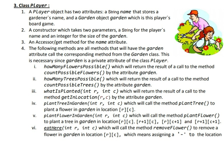 Solved 3. Class PLaver: 1. A Player object has two | Chegg.com