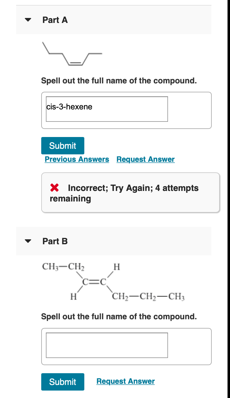 Solved Give the IUPAC name for each of the following, using | Chegg.com
