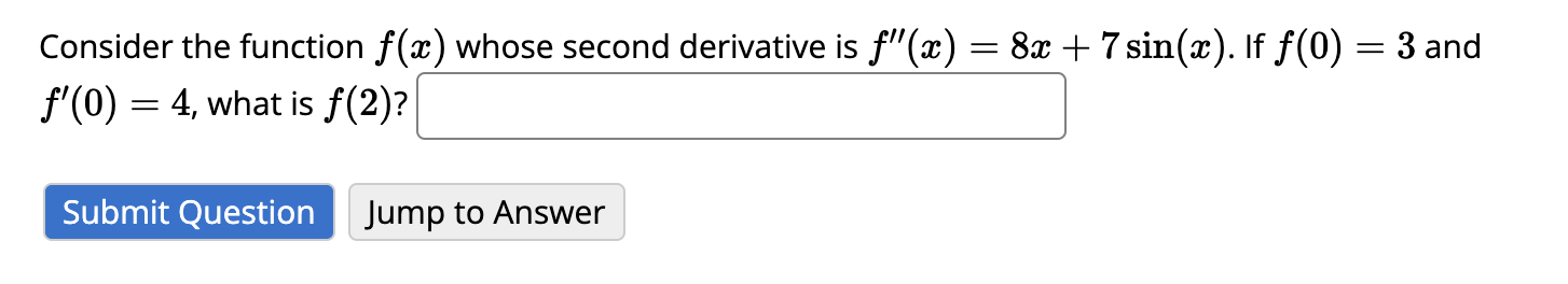Solved Consider the function f(x) ﻿whose second derivative | Chegg.com