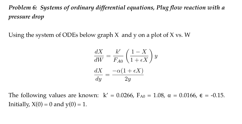 Solved Problem 6: Systems of ordinary differential | Chegg.com