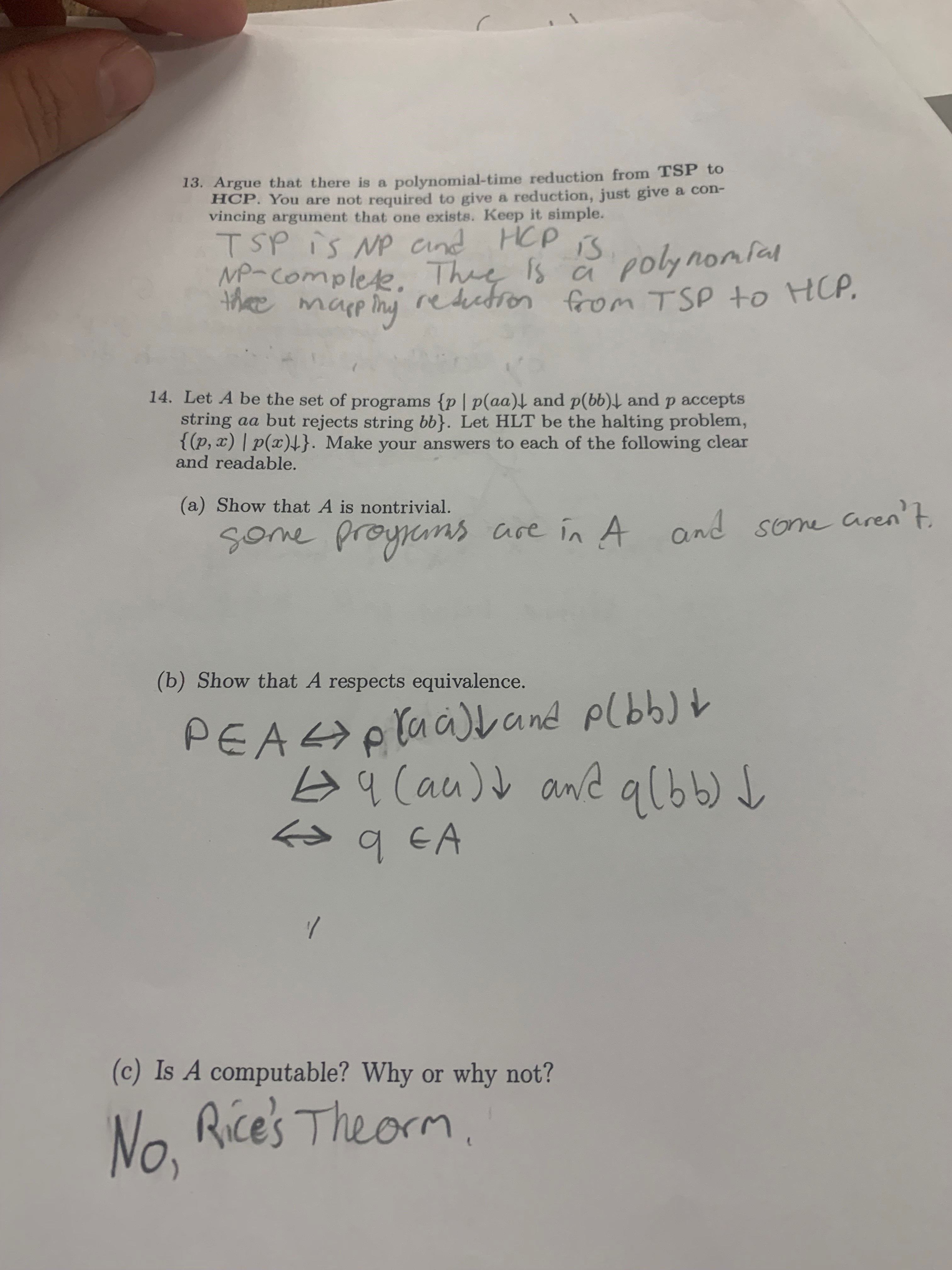 Solved 13. Argue that there is a polynomial-time reduction | Chegg.com