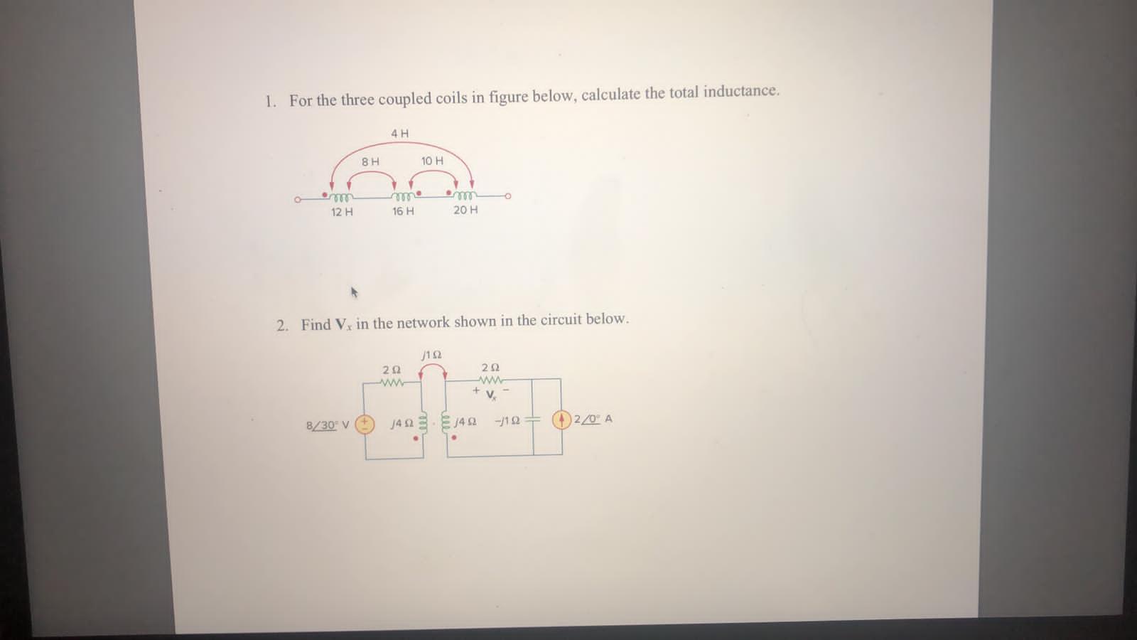 Solved 1. For the three coupled coils in figure below, | Chegg.com