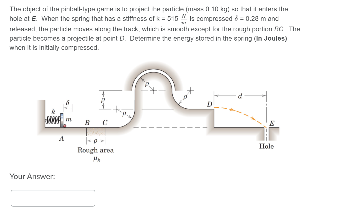 Solved m The object of the pinball-type game is to project | Chegg.com