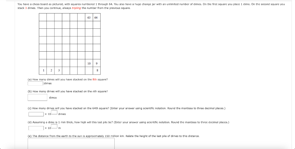Solved stack 3 dimes. Then you continue, always tripling the | Chegg.com