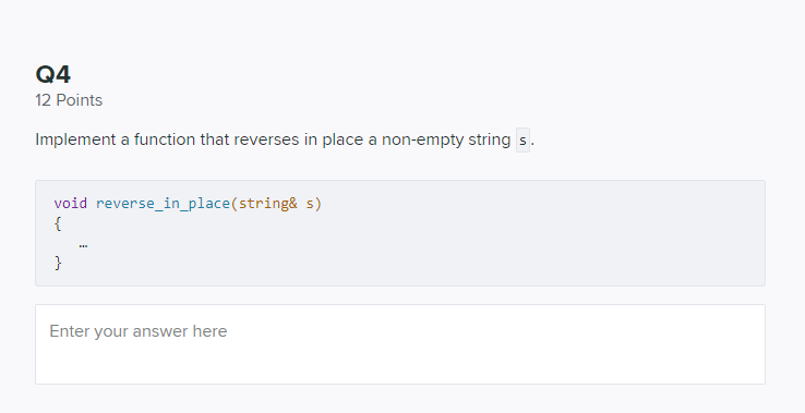 Solved Q4 12 Points Implement a function that reverses in | Chegg.com