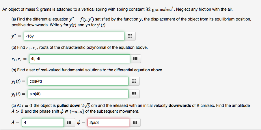 Solved An object of mass 2 grams is attached to a vertical | Chegg.com