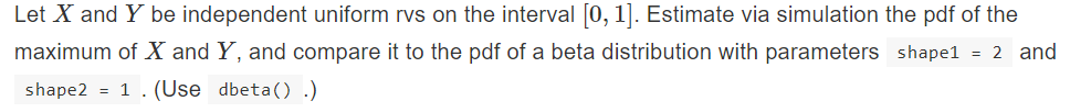 Solved Let X and Y be independent uniform rvs on the | Chegg.com