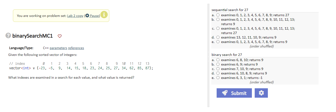 Solved sequential search for 27 a. examines | Chegg.com