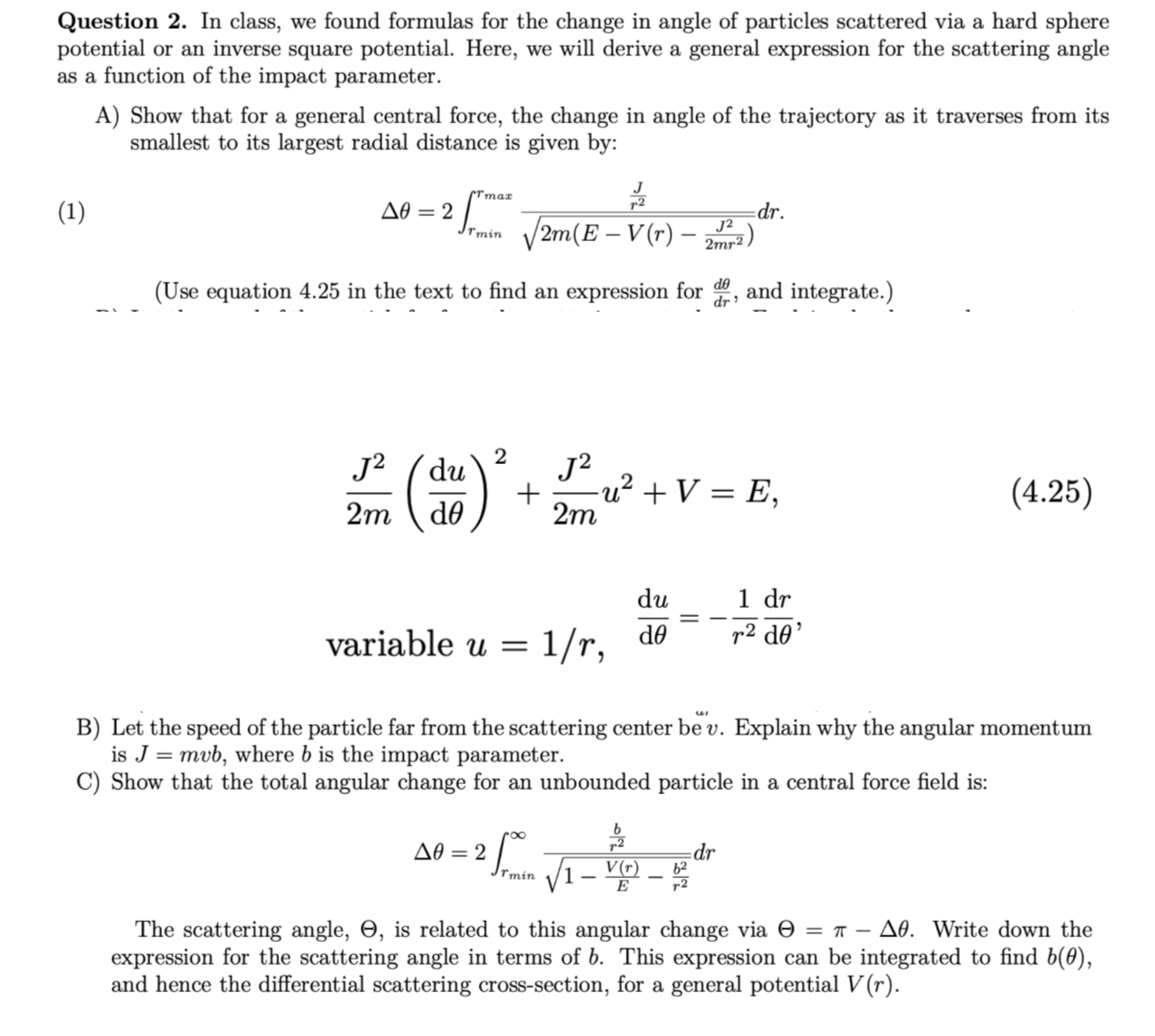 Solved Question 2. In class, we found formulas for the | Chegg.com