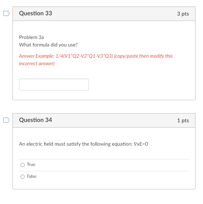 Solved > Question 29 3 pts Problem 3a Three point charges | Chegg.com