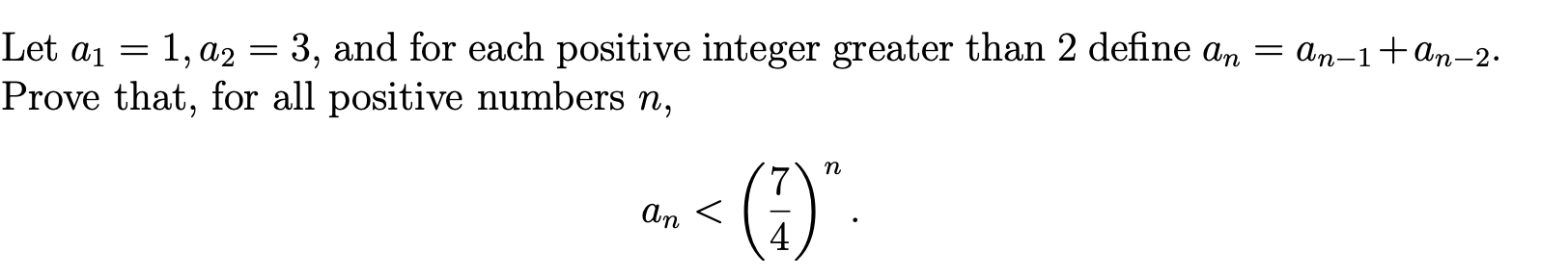 Solved Let a1 = 1, a2 = 3, and for each positive integer | Chegg.com
