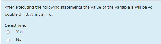 Solved After executing the following statements the value of | Chegg.com