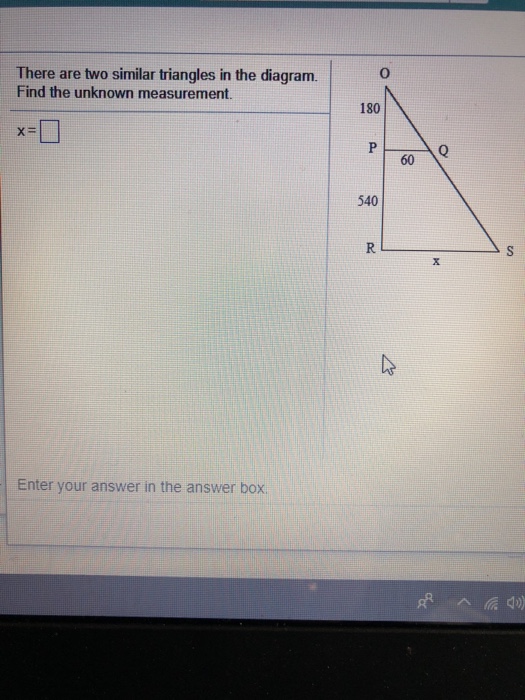 Solved There are two similar triangles in the diagram Find | Chegg.com
