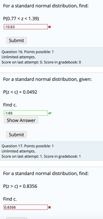 Solved For a standard normal distribution, find: P(0.77 C) | Chegg.com