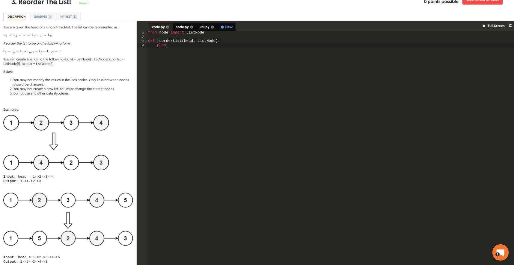 Solved 3. Reorder The List! Saved O points possible | Chegg.com