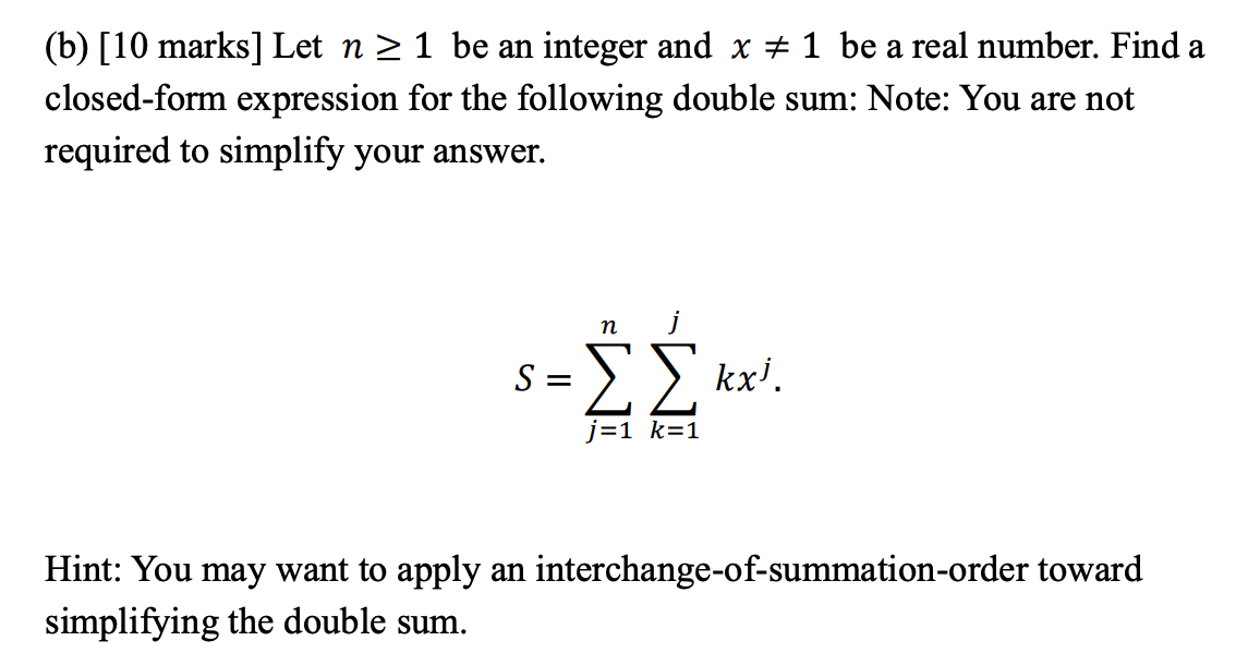 Solved Answer the following questions on summations. Note: | Chegg.com