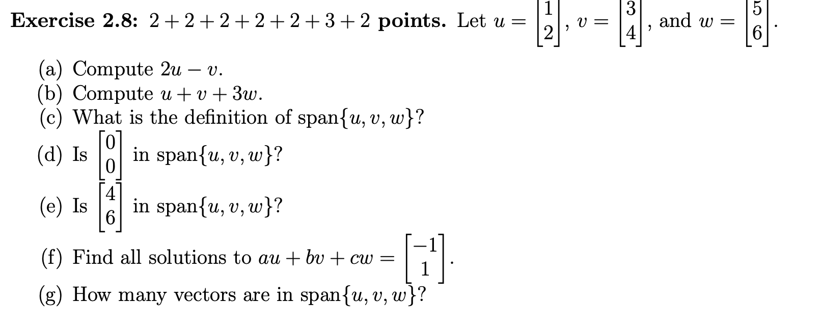 Solved Exercise 2.8: 2+2+2+2+2+3+2 ﻿points. Let | Chegg.com