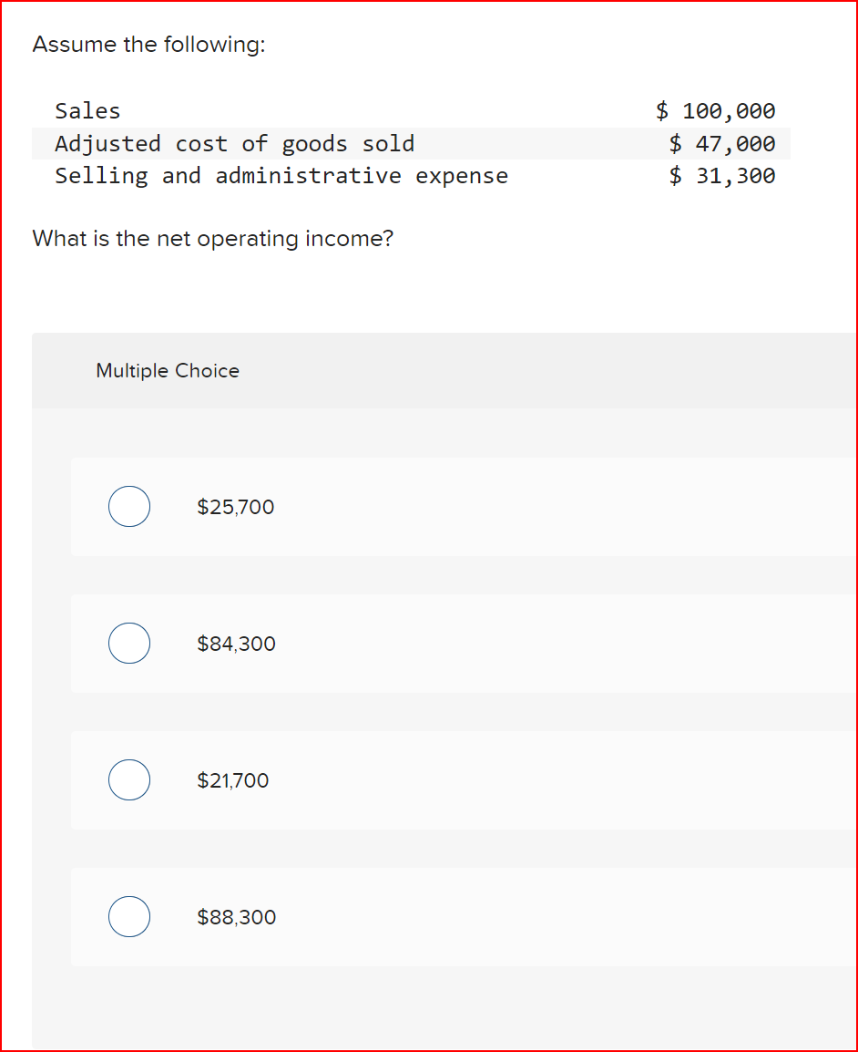 Solved Assume the following:What is the net operating | Chegg.com