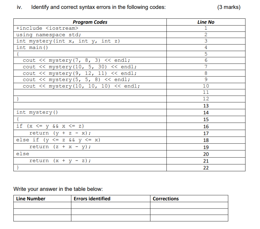 Solved QUESTION FOUR (4) i. State the following statement | Chegg.com