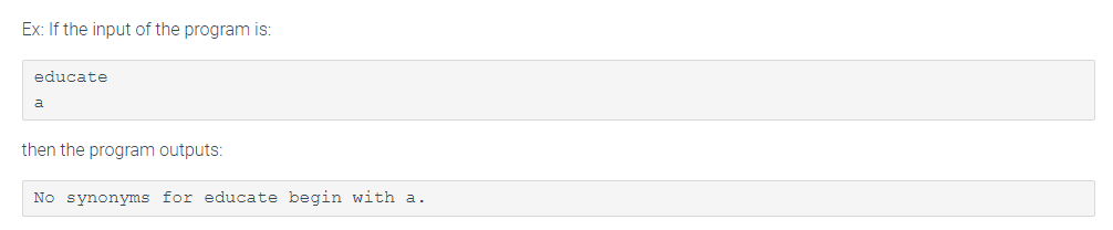 Solved 22.3 LAB: Thesaurus Given a set of text files | Chegg.com