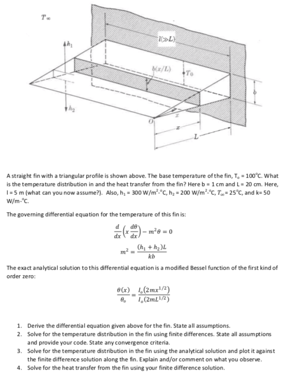 Solved Ha/L) To A straight fin with a triangular profile is | Chegg.com