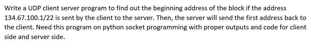 Solved Write a UDP client server program to find out the | Chegg.com
