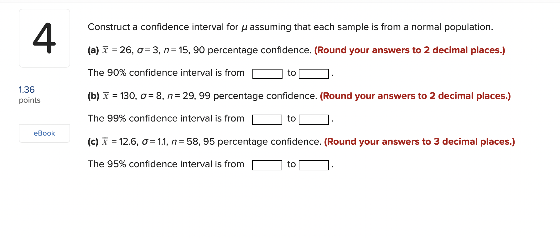 Solved Construct a confidence interval for μ assuming that | Chegg.com