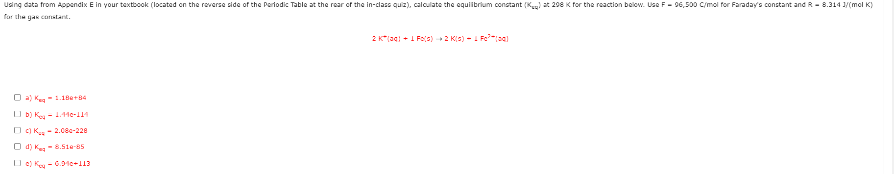 Solved Using Data From Appendix E In Your Textbook Located 