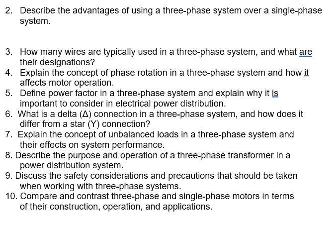 Solved 2. Describe the advantages of using a three-phase | Chegg.com