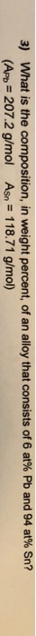 Solved What Is The Composition In Weight Percent Of An Chegg