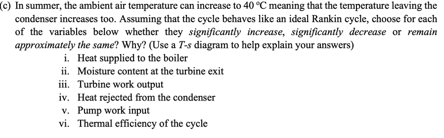 Solved c) In summer, the ambient air temperature can | Chegg.com