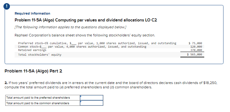 Solved Required Information Problem 11-5A (Algo) Computing | Chegg.com