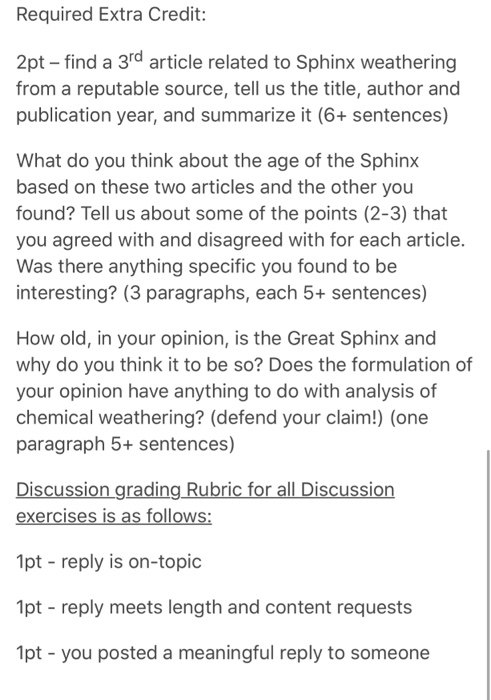 Sphinx: Differential Weathering through Chemical | Chegg.com