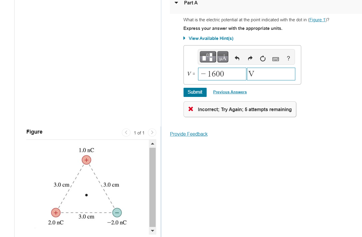 Solved What is the electric potential at the point indicated | Chegg.com