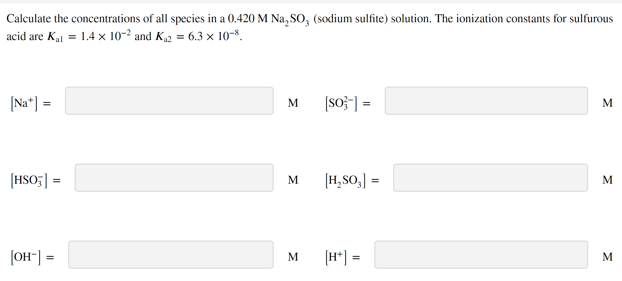 Solved Calculate the concentrations of all species in a | Chegg.com