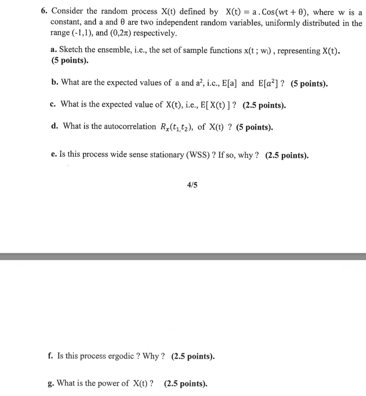 Solved Consider the random process x(t) ﻿defined | Chegg.com