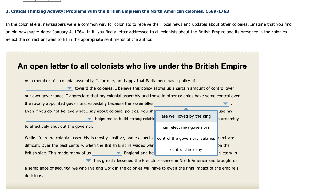 Solved 3. Critical Thinking Activity: Problems with the | Chegg.com