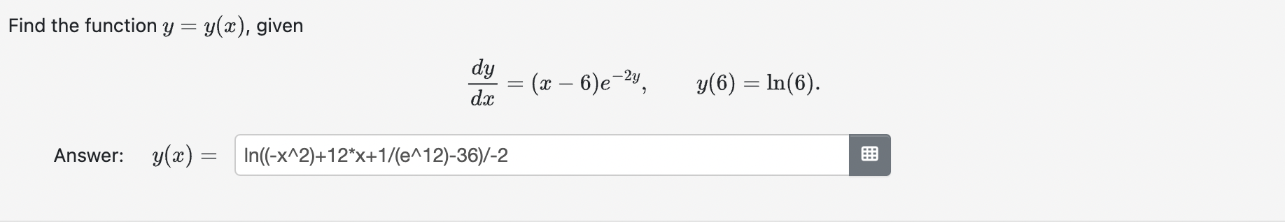 Solved Find the function y=y(x), given | Chegg.com