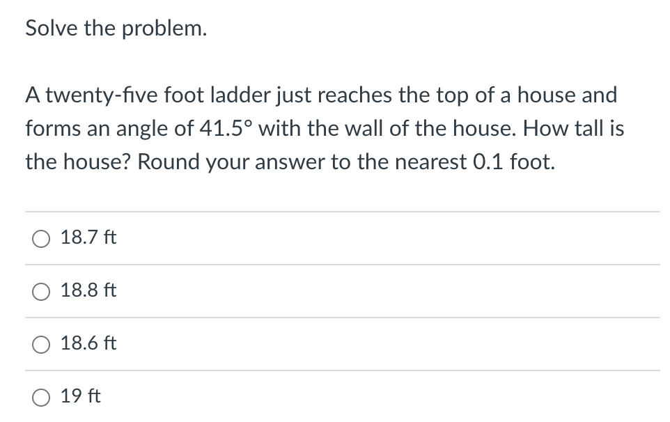Solved Solve the problem. A twenty-five foot ladder just | Chegg.com