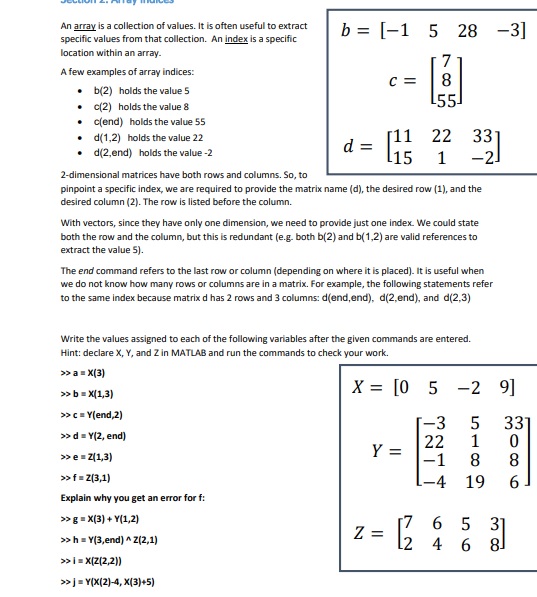 Solved An array is a collection of values. It is often | Chegg.com