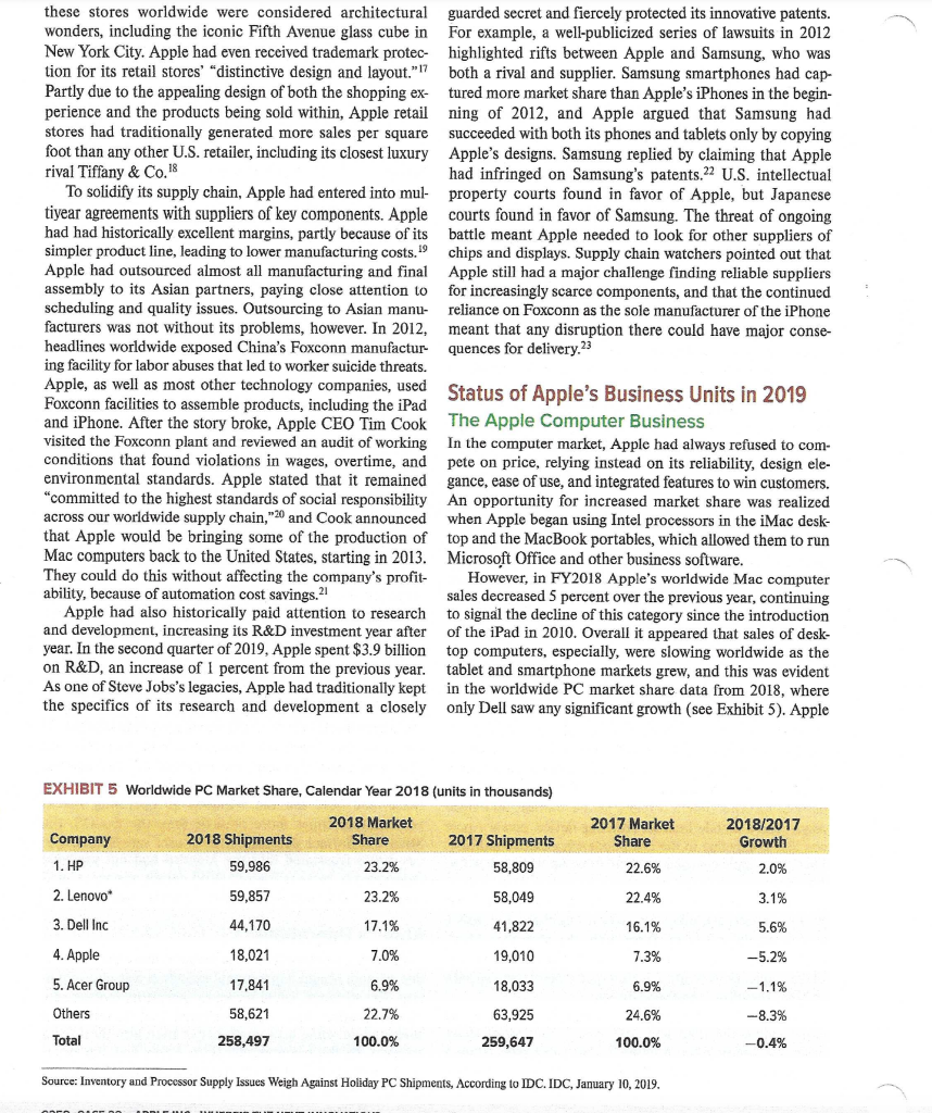 Solved CASE 32 APPLE INC.: WHERE'S THE NEXT INNOVATION? In | Chegg.com