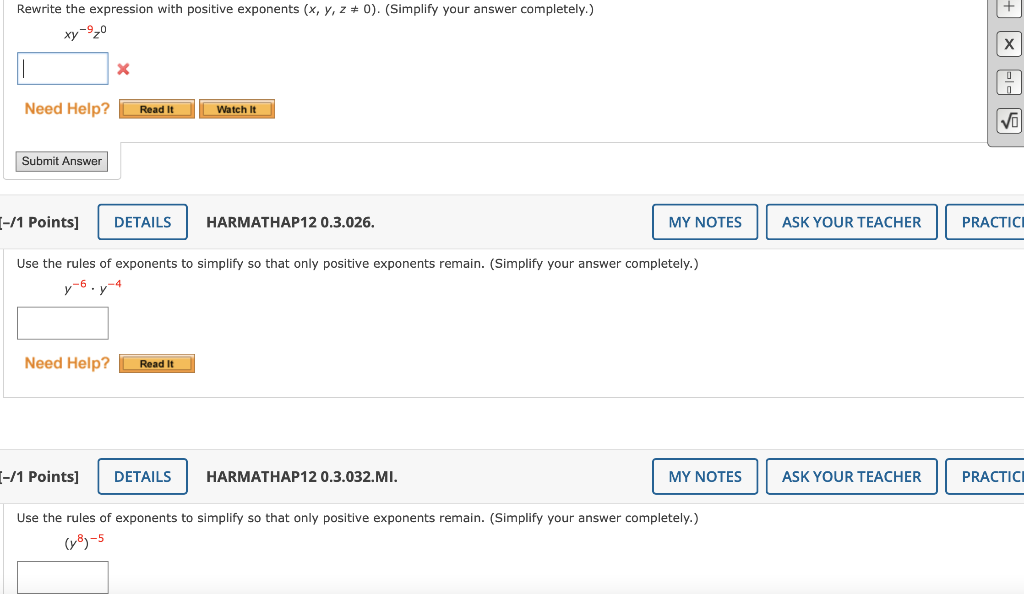 Solved Rewrite the expression with positive exponents (X, Y, | Chegg.com