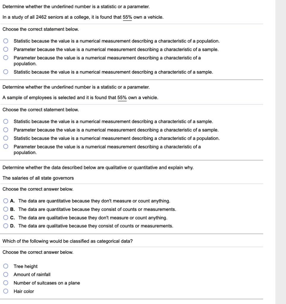 Solved Determine whether the underlined number is a | Chegg.com