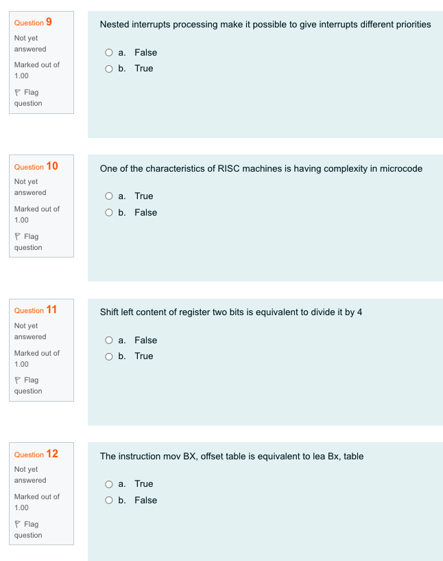 Solved Question 9 Nested interrupts processing make it | Chegg.com