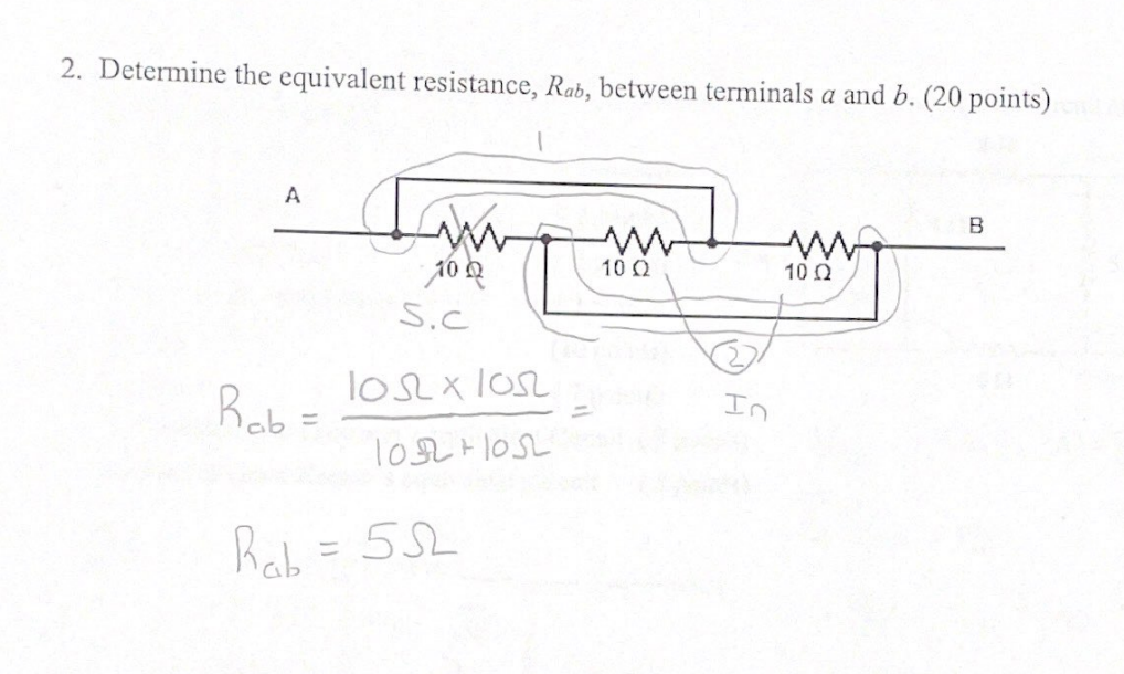 Solved 2. Determine the equivalent resistance, Rab, between | Chegg.com