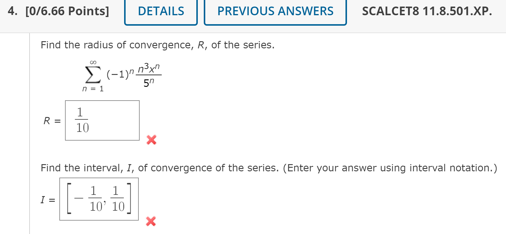 Solved 4. [0/6.66 Points] DETAILS PREVIOUS ANSWERS SCALCET8 | Chegg.com