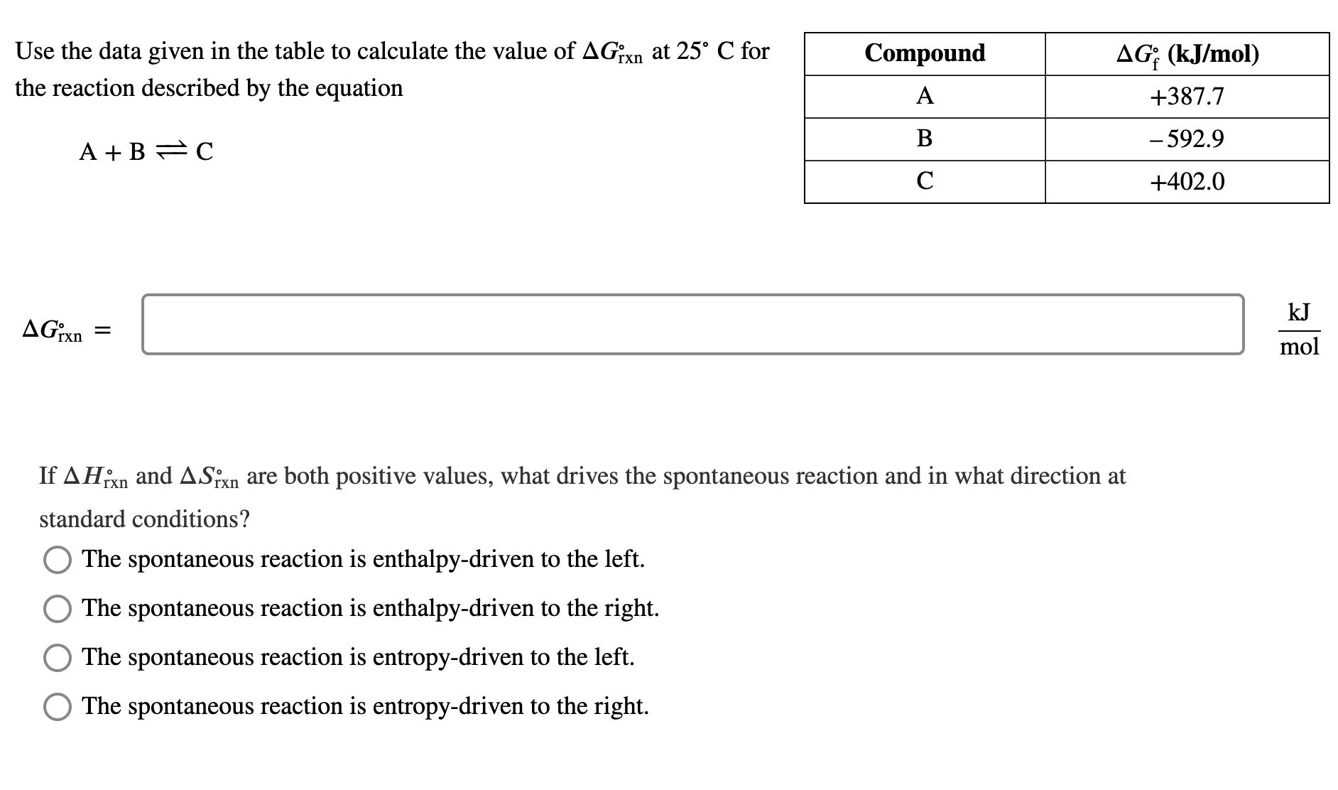 Solved Use the data given in the table to calculate the | Chegg.com