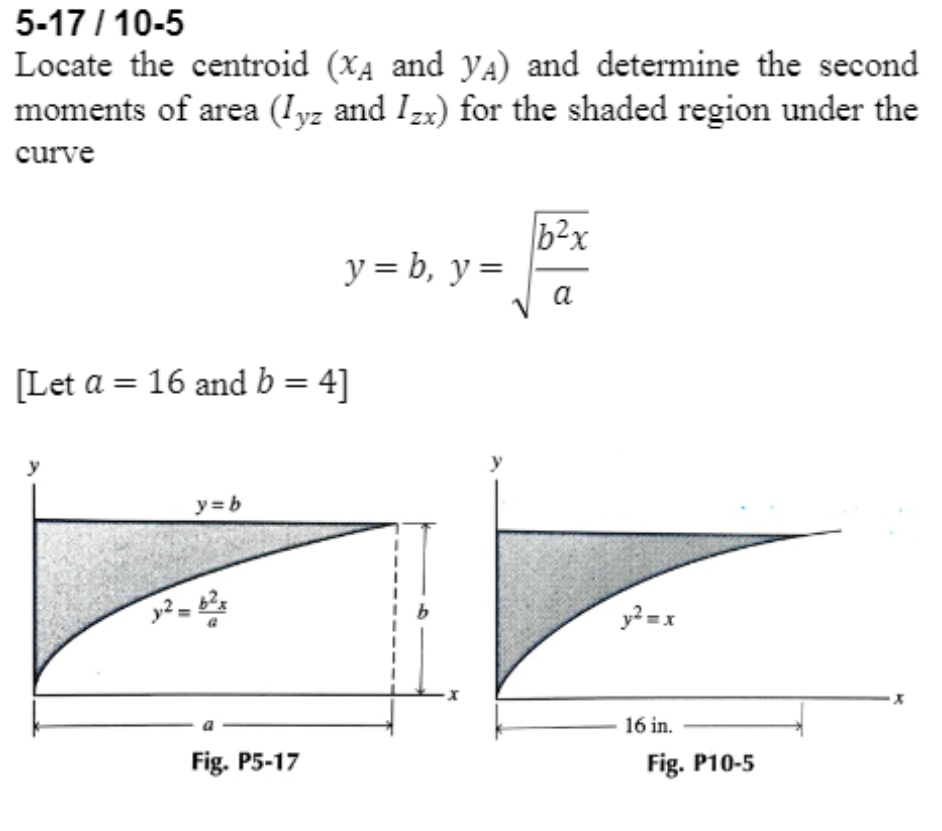 Solved 5-17 / 10-5 Locate the centroid (XA and yA) and | Chegg.com